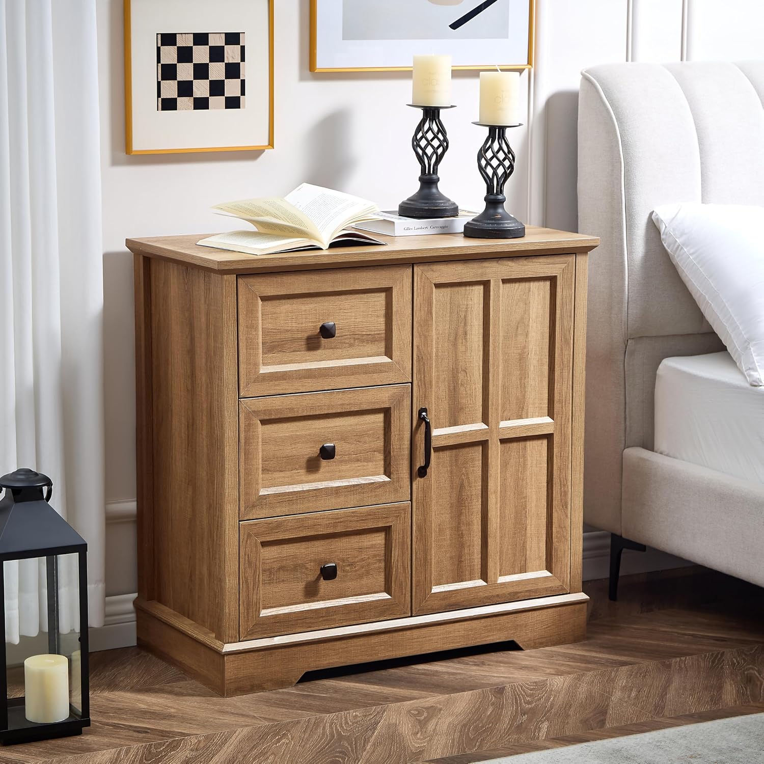 Amazon.com: HDDDZSW 3+1 Dresser for Bedroom, Log Chest of Drawers for ...