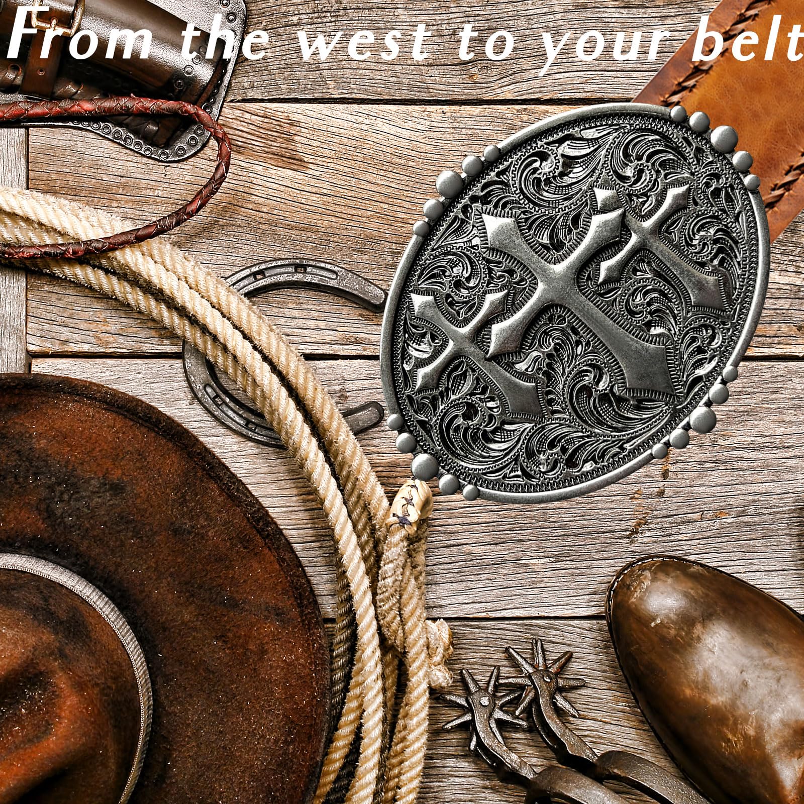 Snapklik.com : Religious Cross Western Belt Buckles For Men Cowboy Belt ...