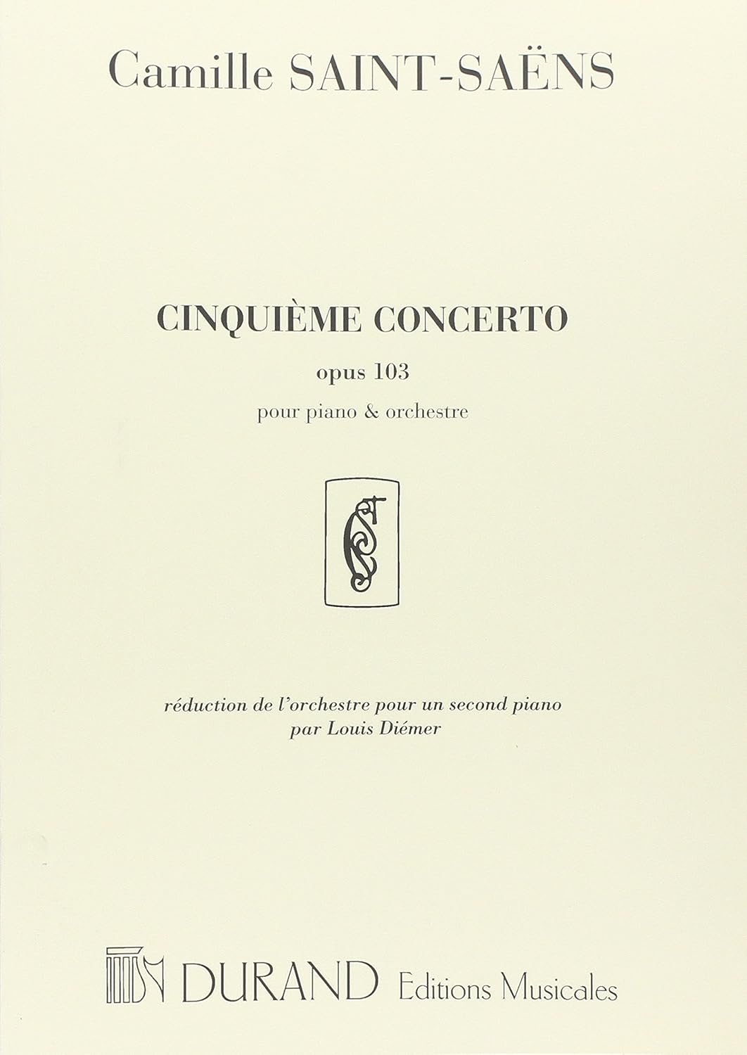 Amazon.com: Saint-Saëns: Piano Concerto No. 5, Op. 103: 9790044027873 ...