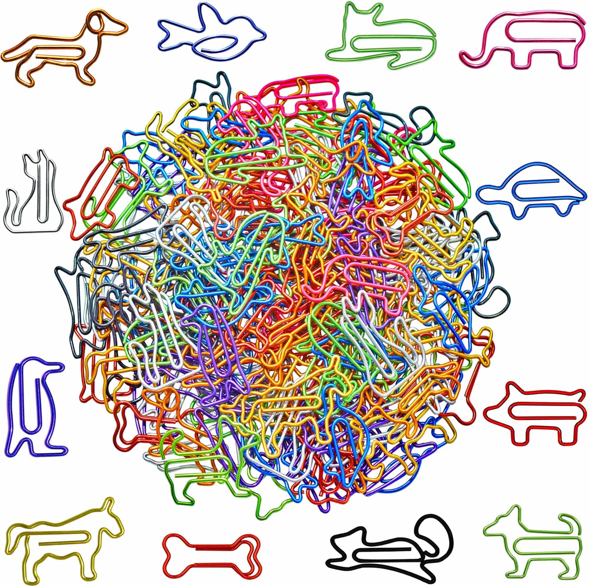 Amazon.com : Cute Paper Clips Animal Shaped, Decorative Paperclips, 120 ...