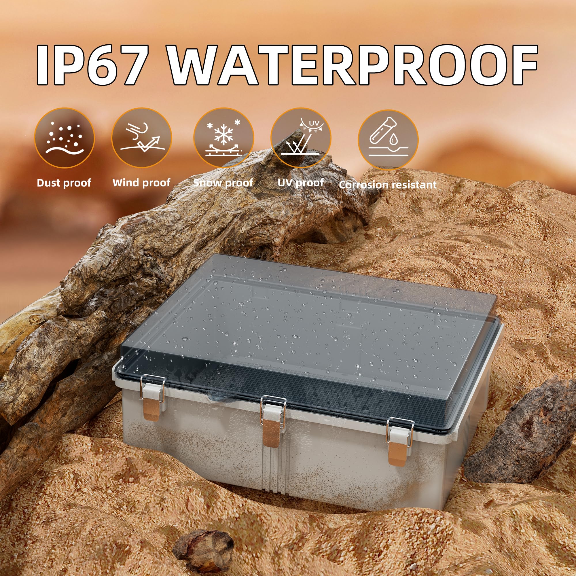 Snapklik.com : Outdoor Cable Box Enclosure 19.7x15.7x7.9 Waterproof ...