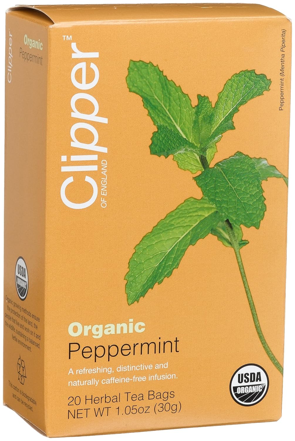 Amazon.com : Clipper Organic Peppermint Infusion, 20-Count Herbal Tea ...