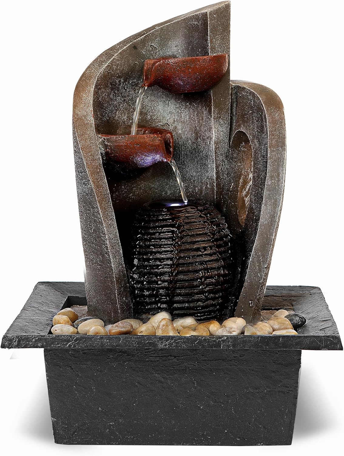 Amazon.com: 16 inch Waterfall Fountain Indoor-Tabletop Water Fountain ...