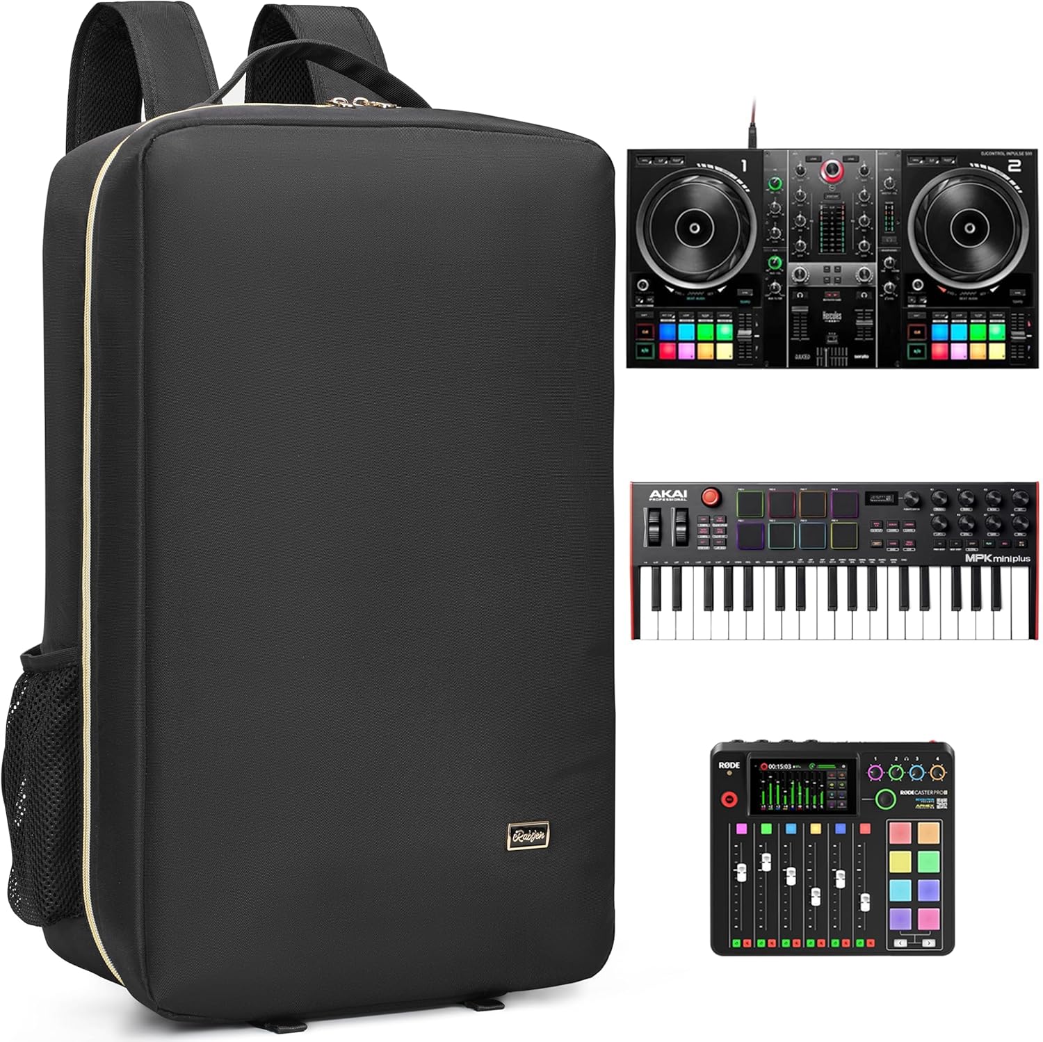 Amazon.com: Rabjen DJ Backpack for Club Gigs, DJ Mixer Case Compatible ...