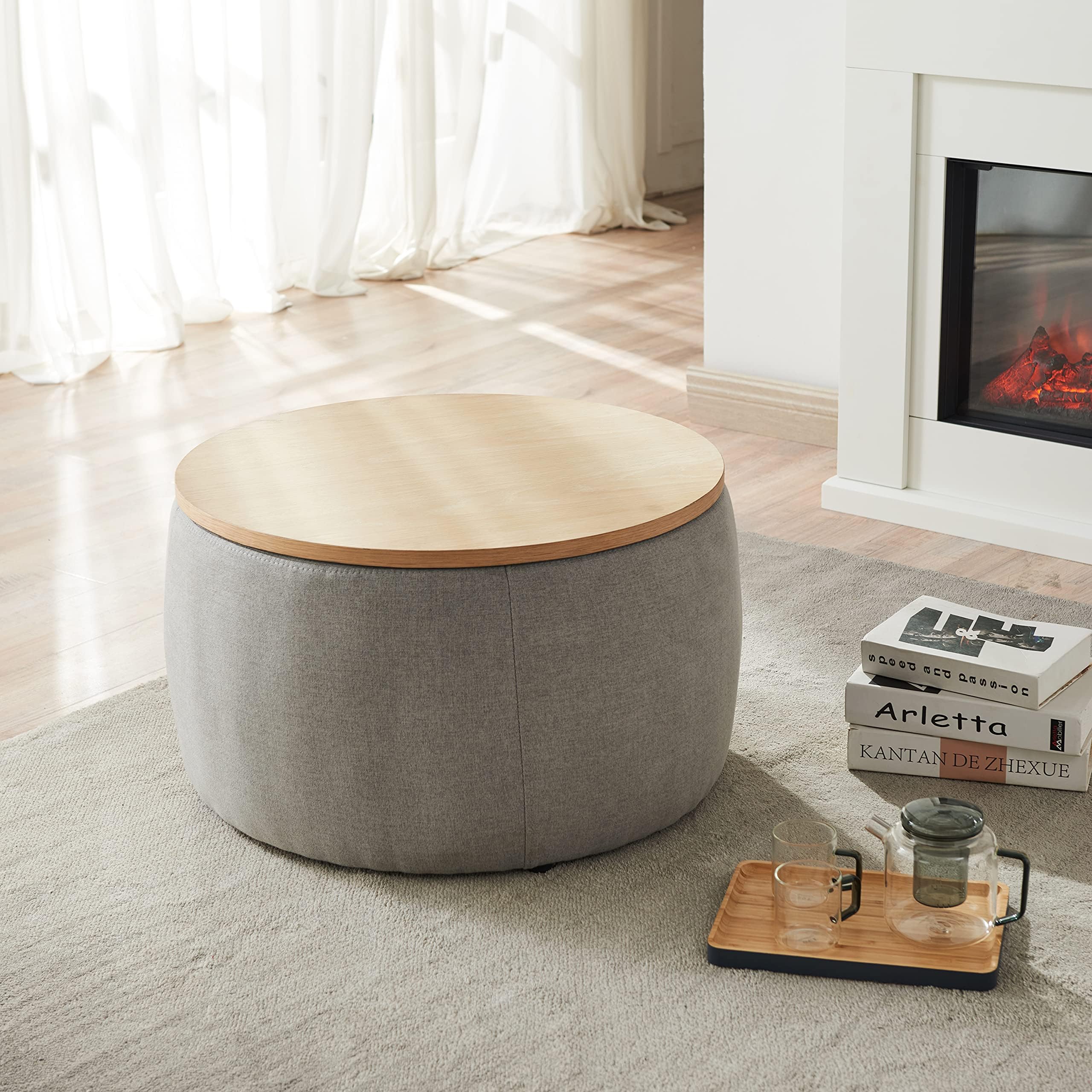 Amazon.com: INZOY 36" Wide Storage Ottoman Large with 4 Wheels,Tufted ...