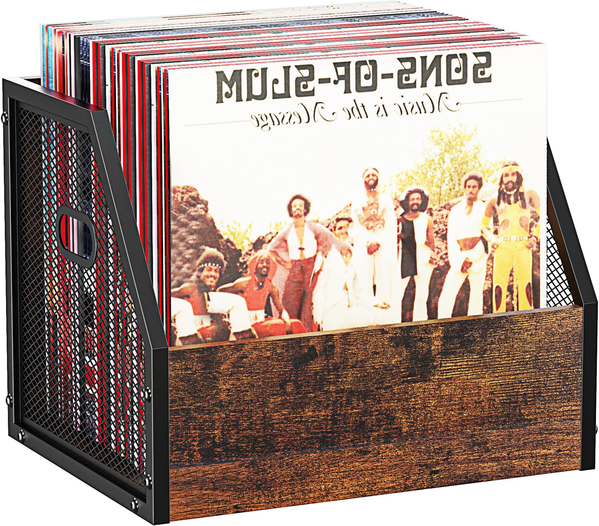 Amazon.com : Vinyl Record Storage, Rustic Record Holder,Record Crates ...