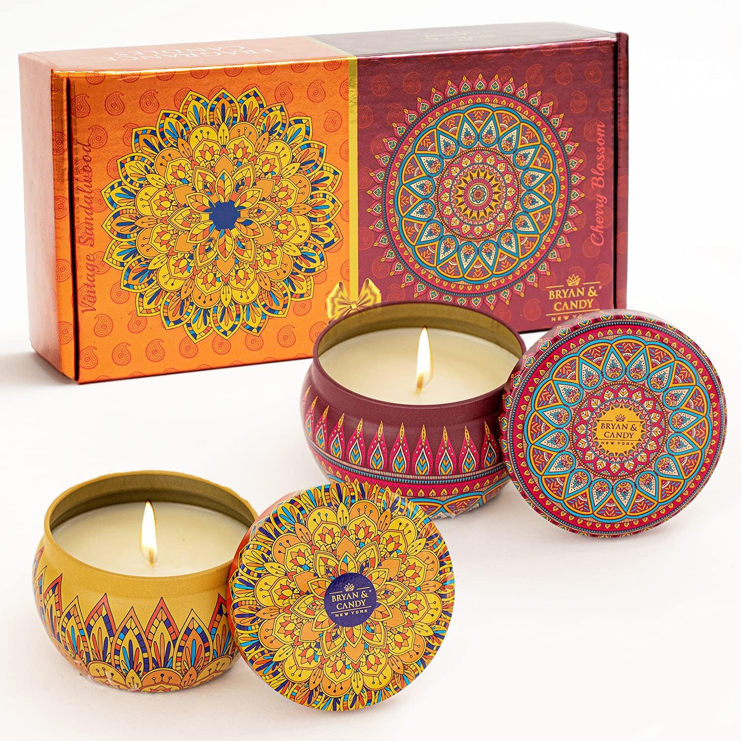 Bryan & Candy Scented Candles |Gift Set for Women & Men, Cherry Blossom ...
