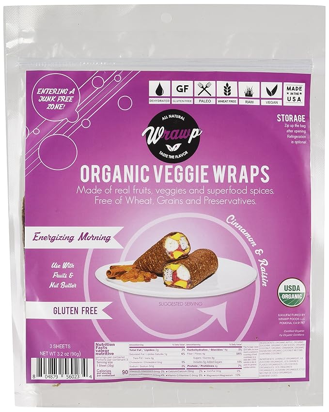 Amazon.com: Organic Veggie Wraps - Mini Energy-Morning Wraps by Wrawp ...