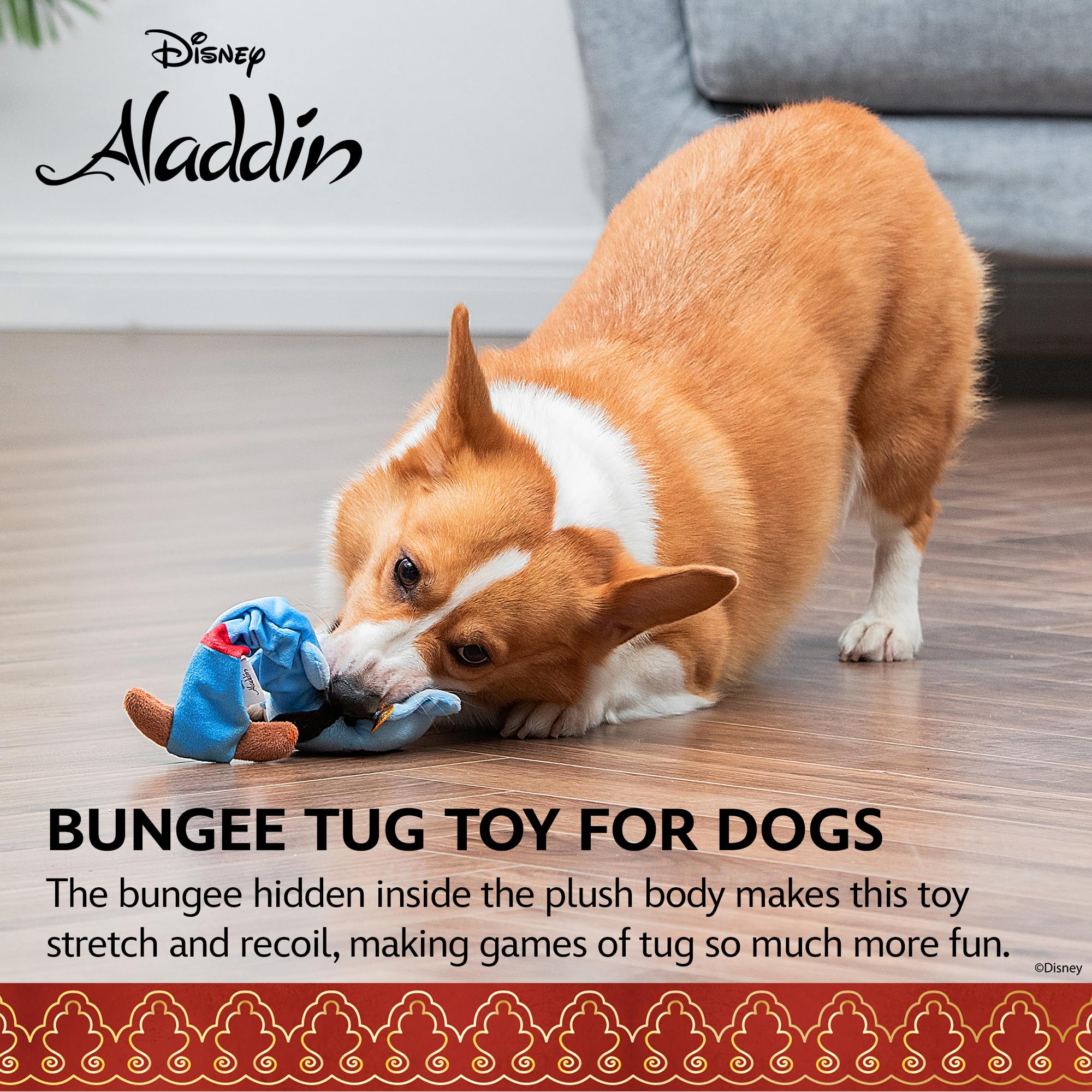 Snapklik.com : Disney For Pets Aladdin Genie Bungee Plush Dog Toy