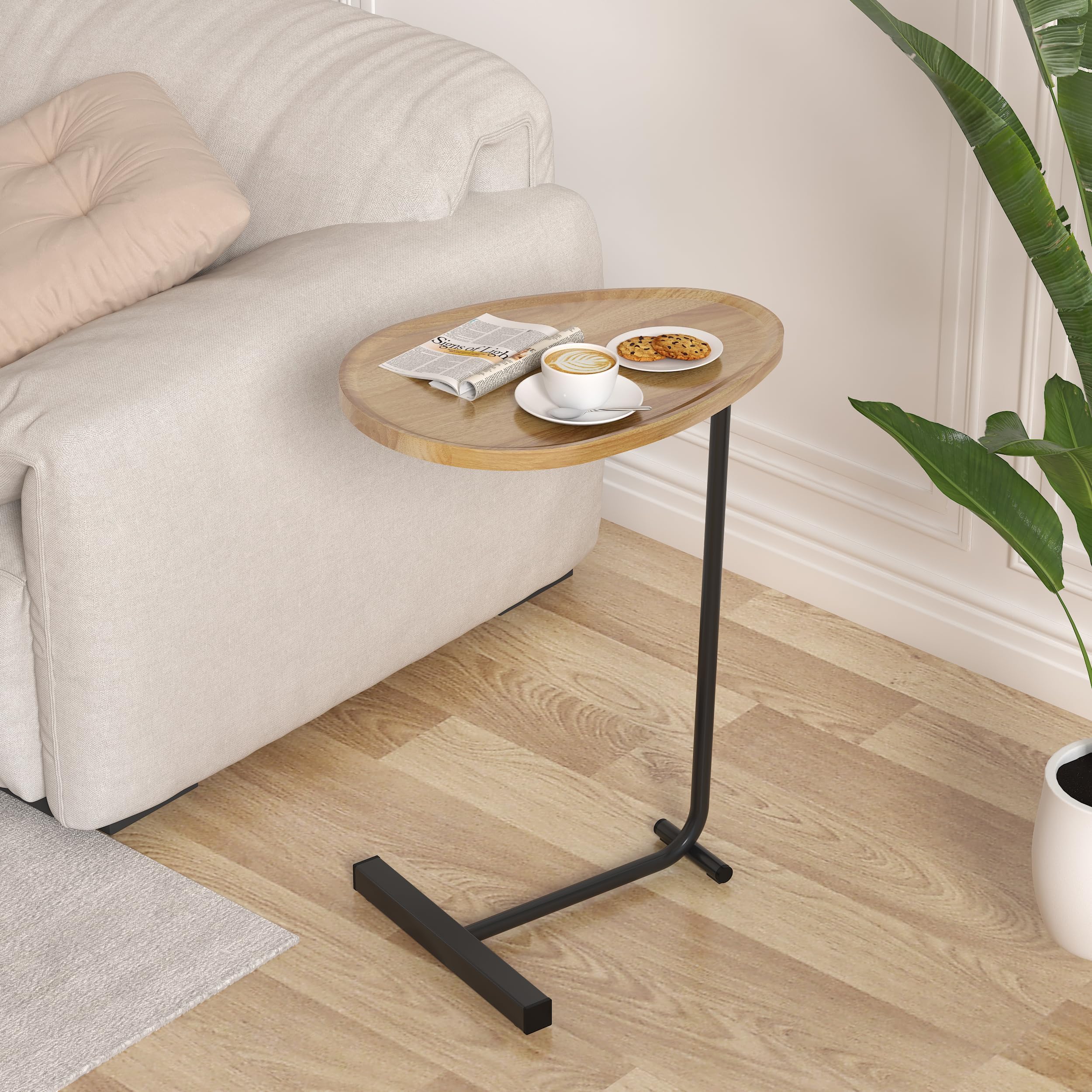 Amazon.com: Yhucertk C Table End Table, Couch Tables That Slide Under ...