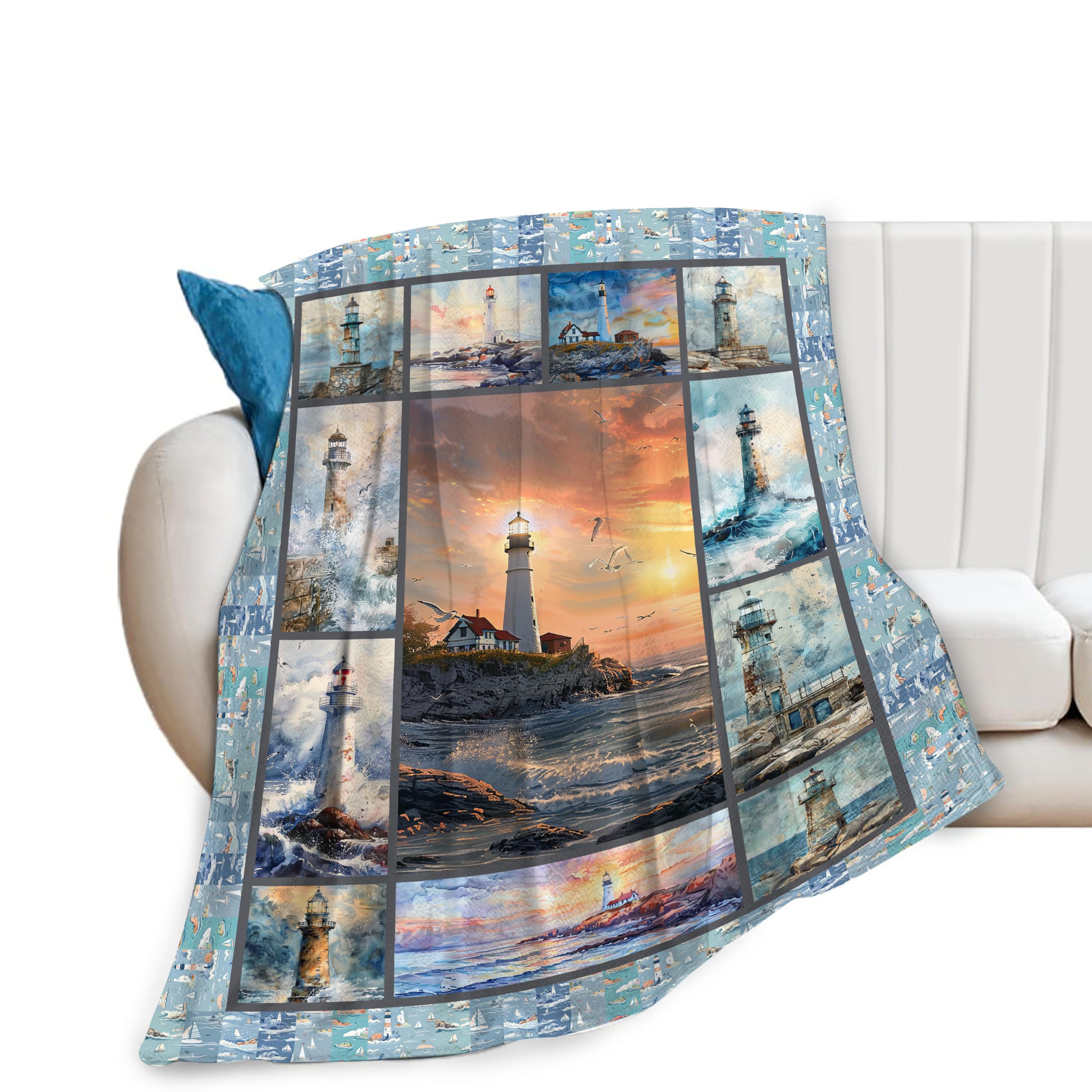 Amazon.com: Lighthouse Blanket for Woman Nautical Lighthouse Throw ...
