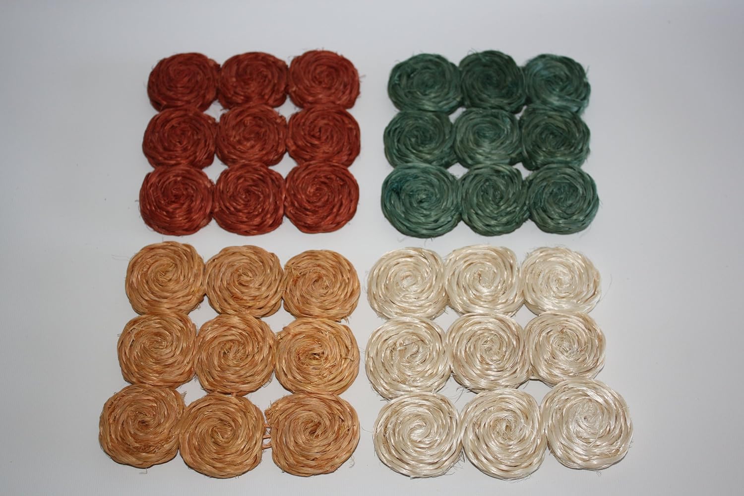 Amazon.com: OVATIONS GIFTS Assorted Color Abaca Braided Twirl Discs ...