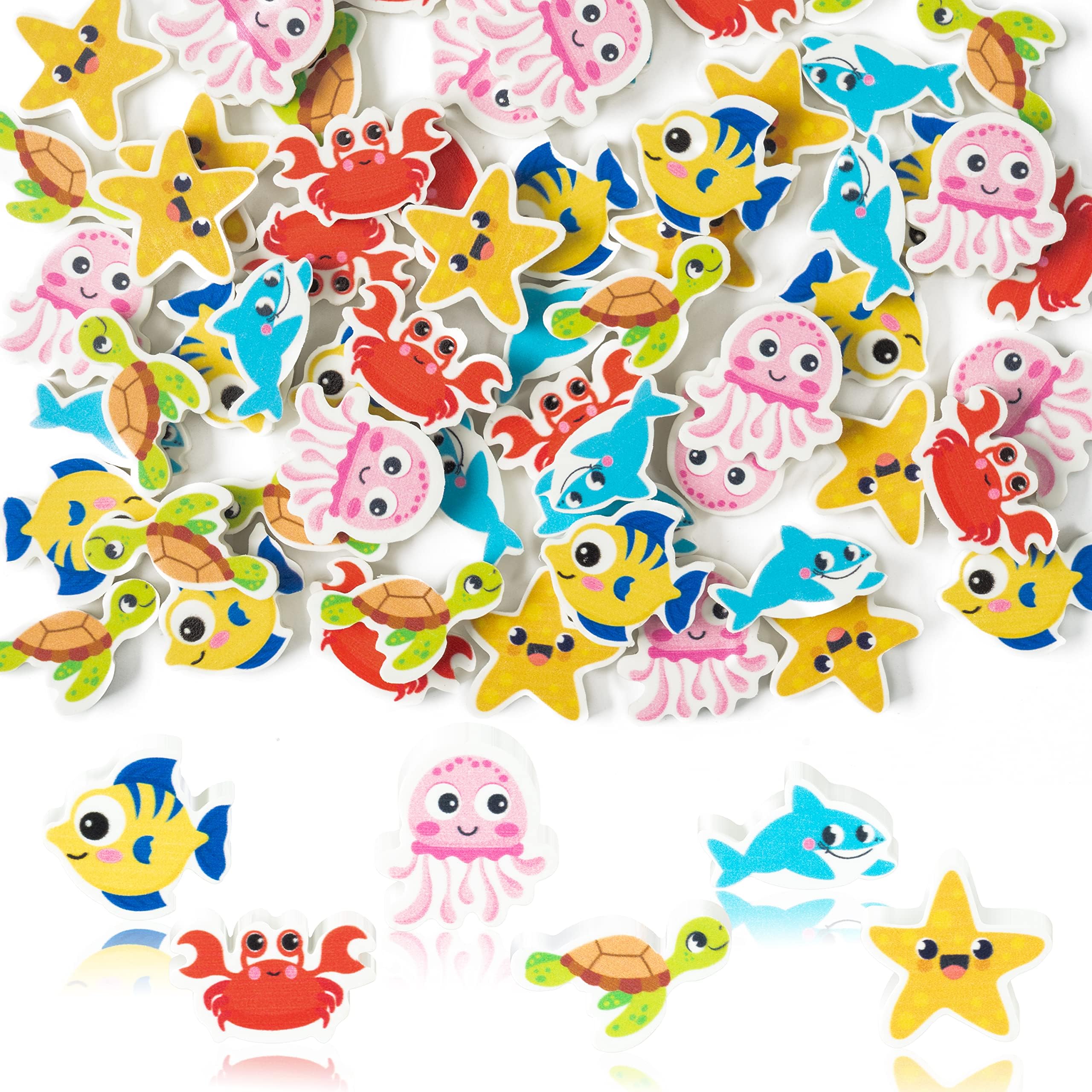 Amazon.com: Yopyame 60Pcs Ocean Animals Mini Erasers for Kids Bulk ...