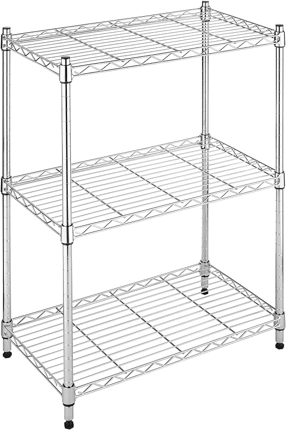 Amazon.com: Whitmor 3-Tier Shelving Unit, Metal Storage Shelves, Easy ...