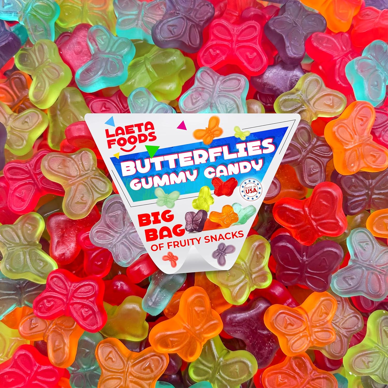 Amazon.com : Mini Gummy Butterflies Candy, Assorted Fruit Flavored (1 ...