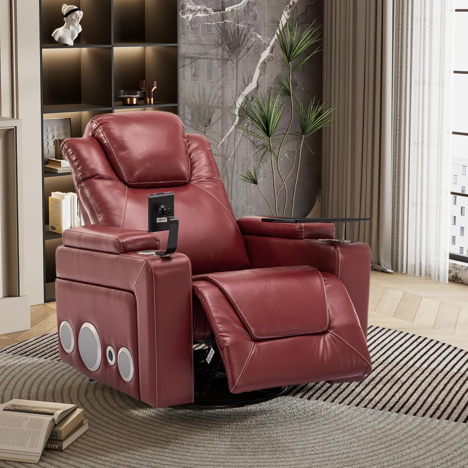 Amazon.com: Electronic Power Swivel Recliner Chair 270 Degree Rocking ...