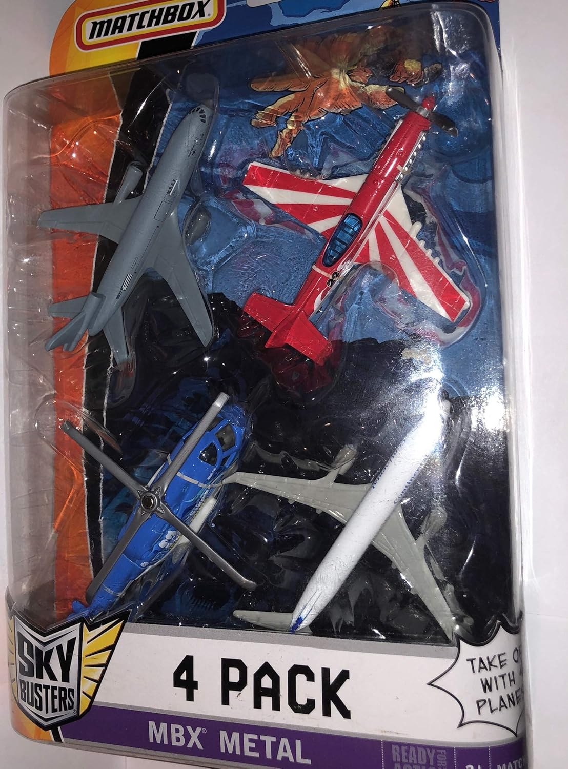 Amazon.com: Matchbox Sky Busters Airplane 4-Pack - Helicopter Pack ...