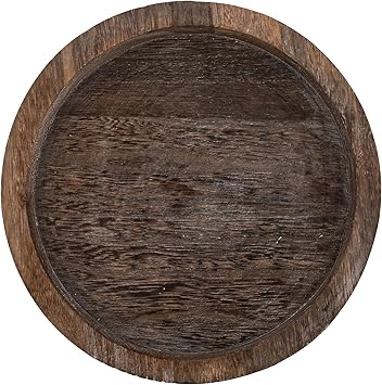Amazon.com: Hanobe Candle Plate Holder Tray: Round Wooden Decorative ...
