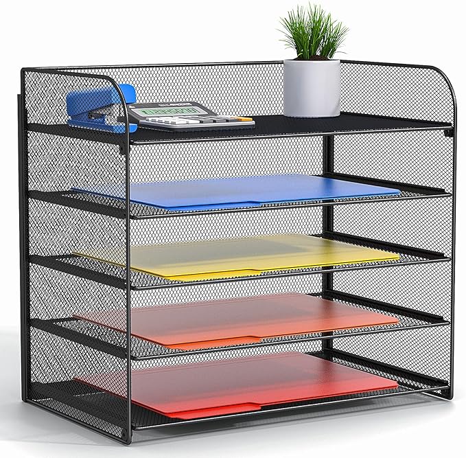 Amazon.com: Legal/A4 5 Tier Paper Organizer,Paper Tray Holder for Desk ...