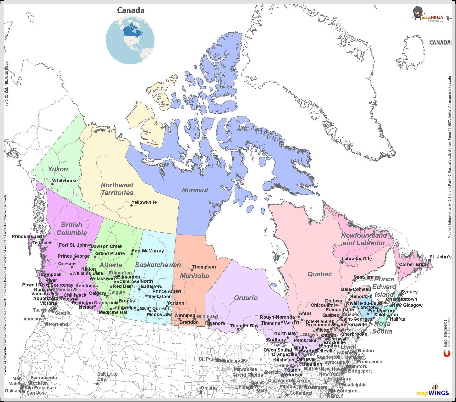 Mapwings Quick Reference And Educational Fridge Map Magnets Mini Map | Desertcart INDIA
