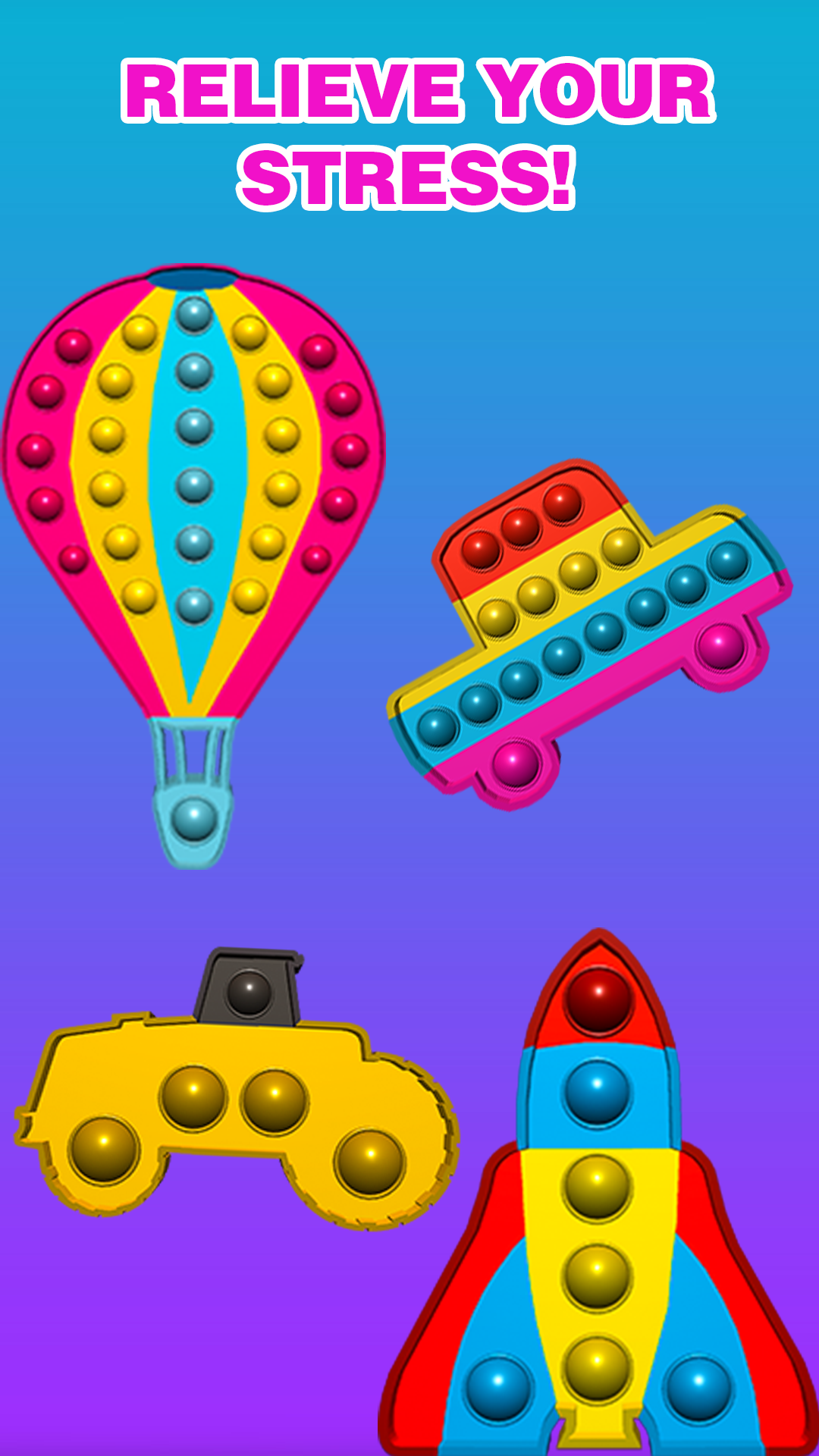 Pop It Vehicles 3D Car Sim- ASMR Antistress Puppets Fidget Toys:Amazon ...