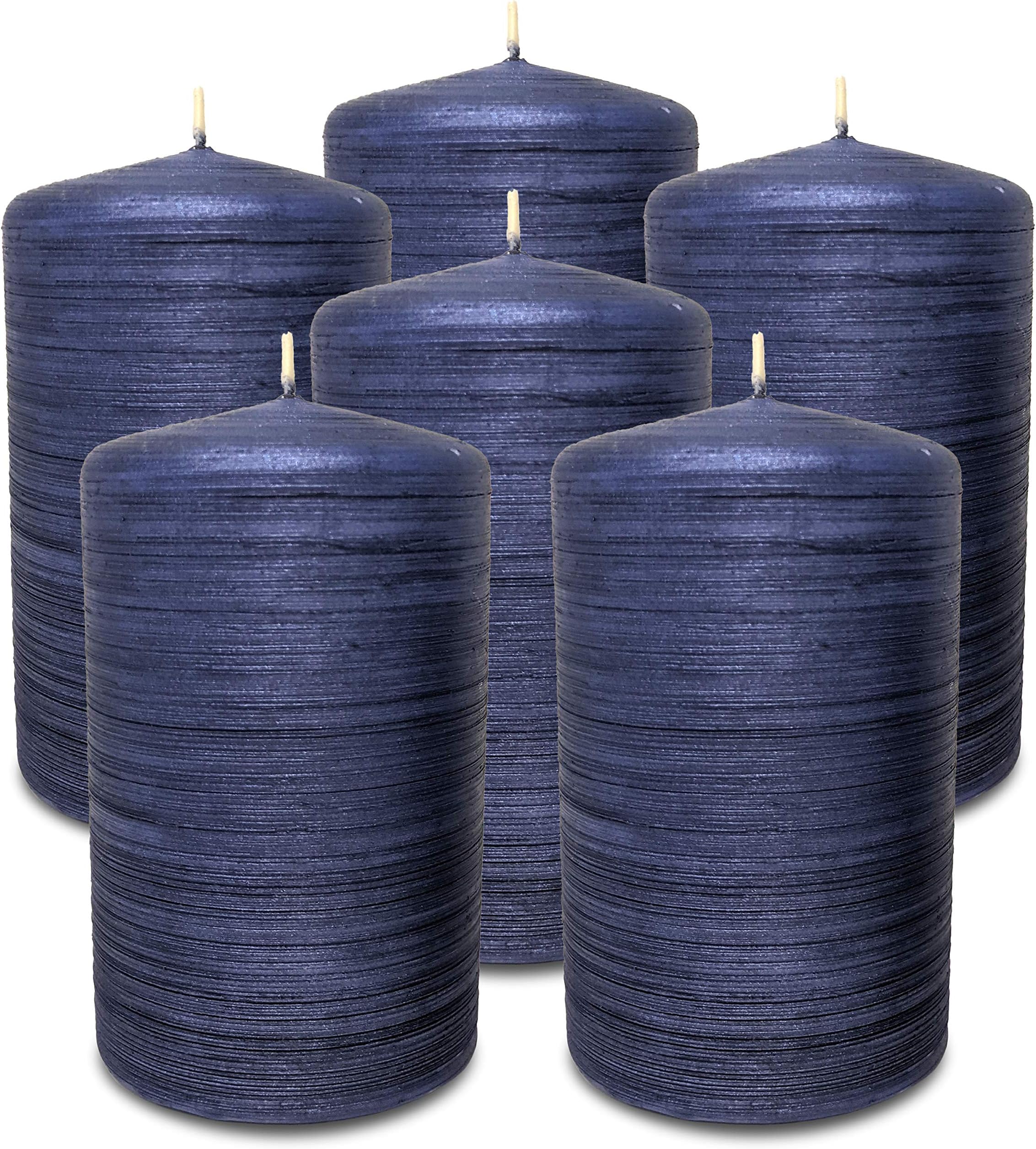 Amazon.com: Navy Blue by Modern Candle Design Nordic Rustic Pillar ...
