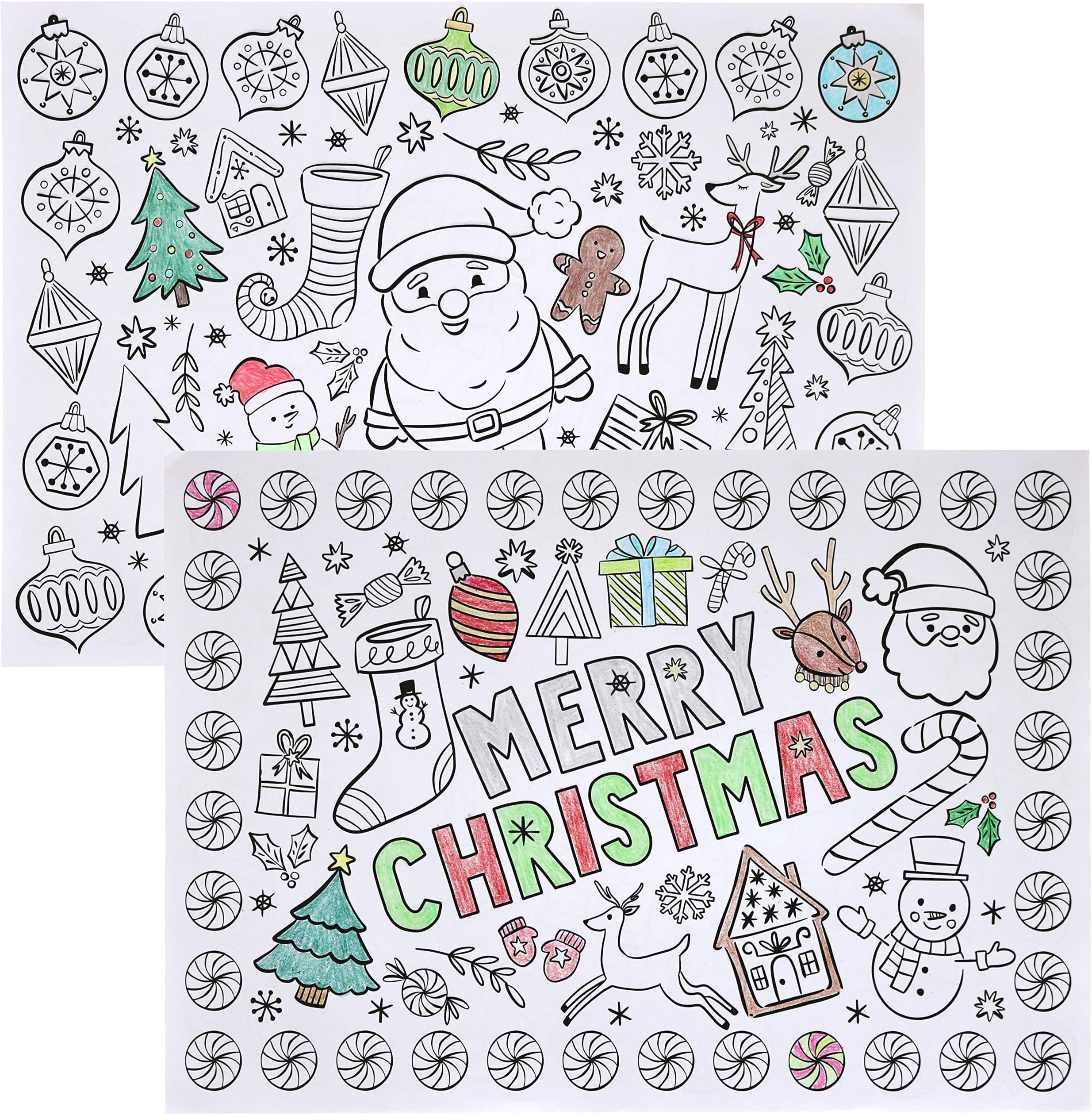 Amazon.com: Tiny Expressions – Christmas Santa Placemats for Kids (Pack ...