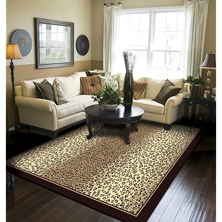 Amazon.com : Modern Area Rugs Brown Cheetah Leopard 5x8 Rugs for Living ...