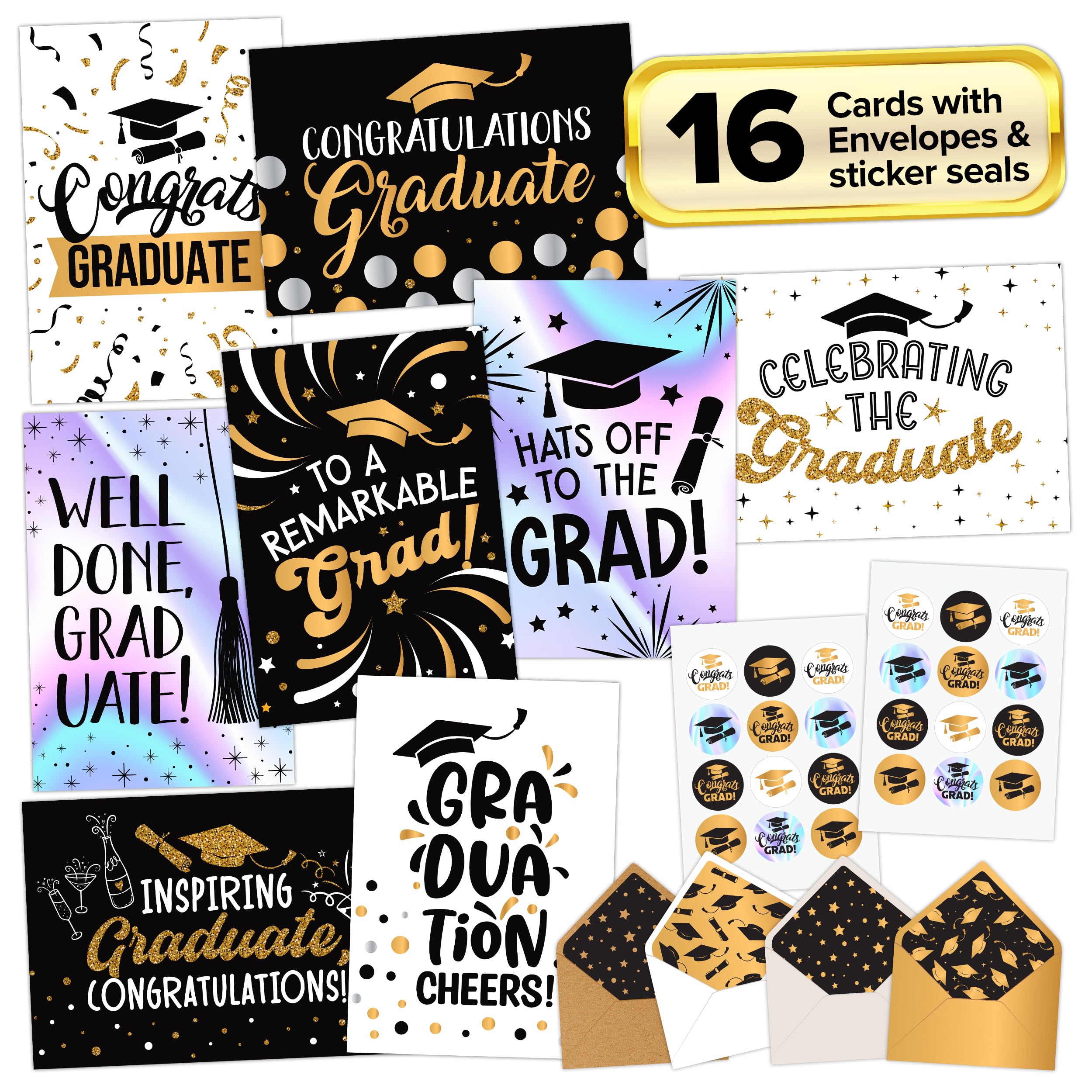 Snapklik.com : Decorably 16 Pack Foiled, Glittery, And Holographic ...