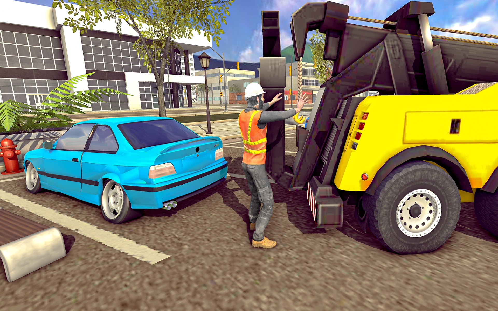 Real Tow Truck Games Simulator - Transport crashed cars to city garage ...