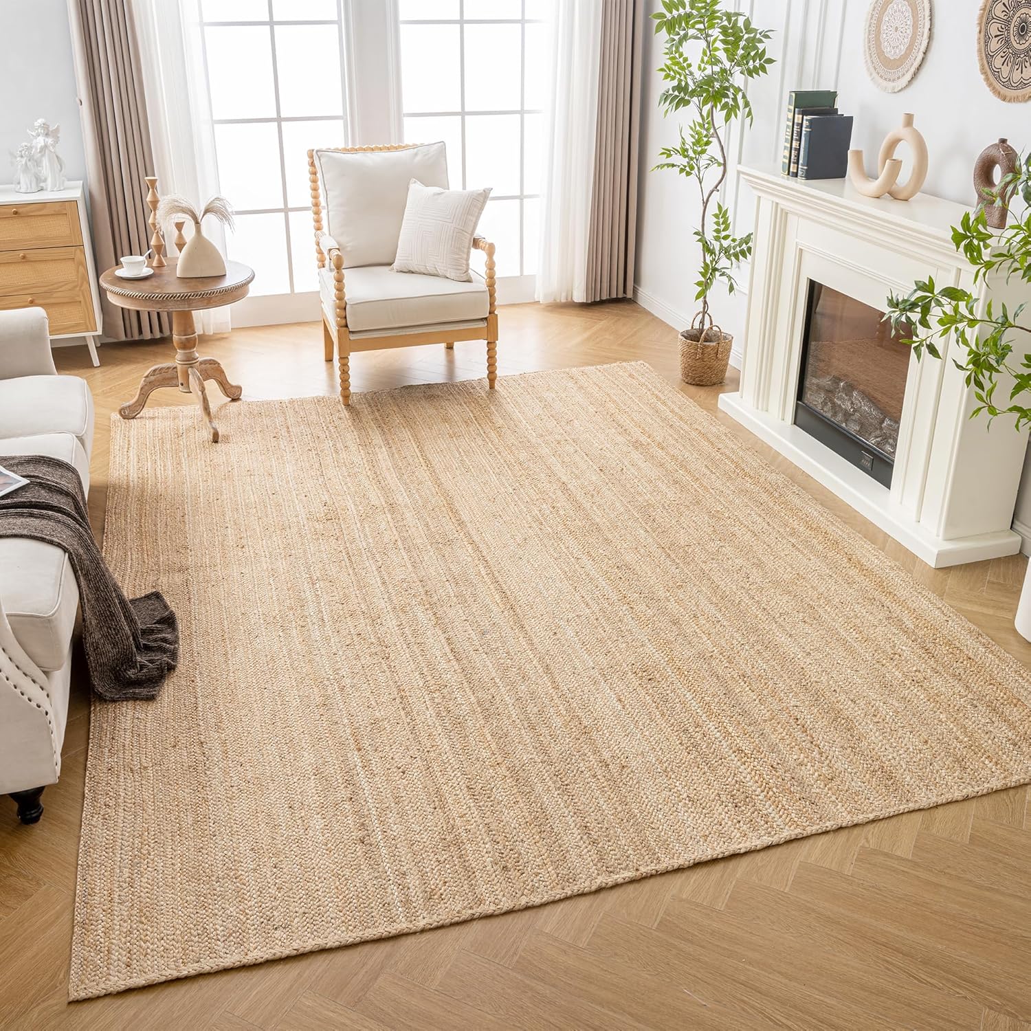 Amazon.com: Shatex 5x7 Ft Jute Rug 100% Jute Natural Fiber,Ideal for ...