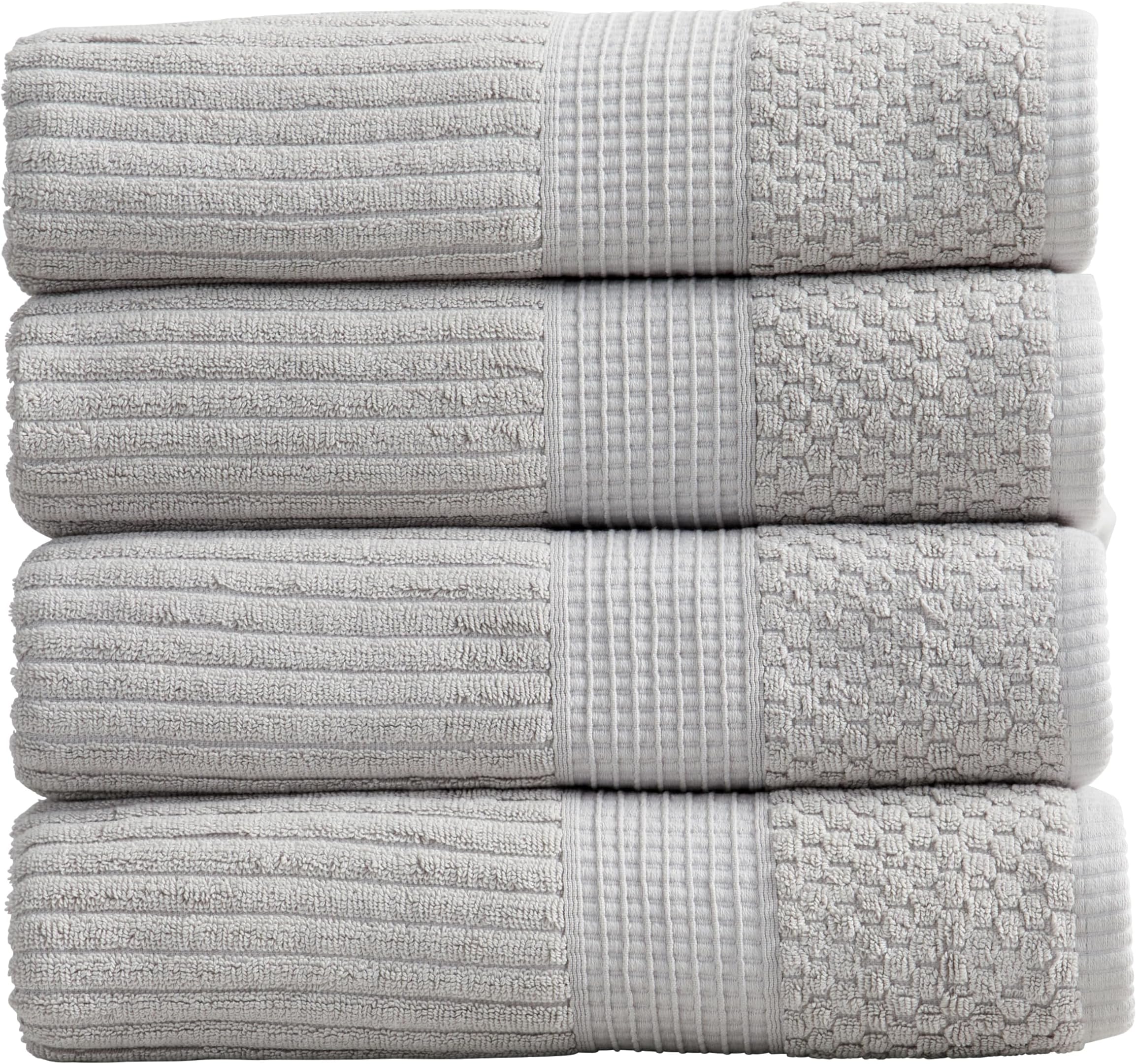 Amazon.com: NY Loft 100% Cotton Bath Towel 4 Pack | Super Soft ...