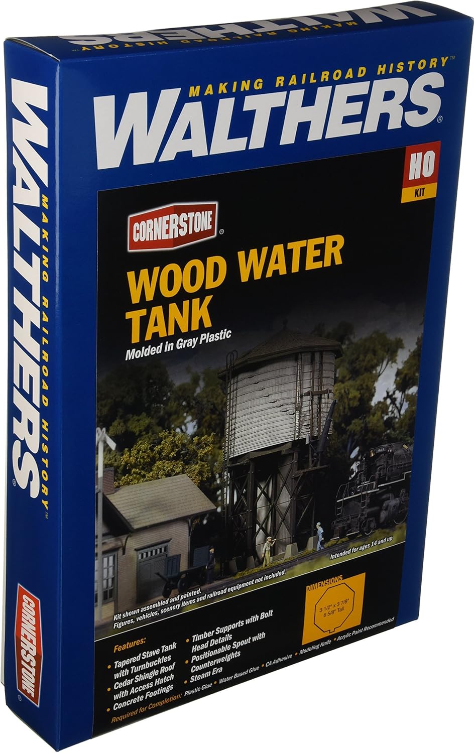 Amazon | Walthers Cornerstone Series Kit HO Scale Wood Water Tank Grey ...