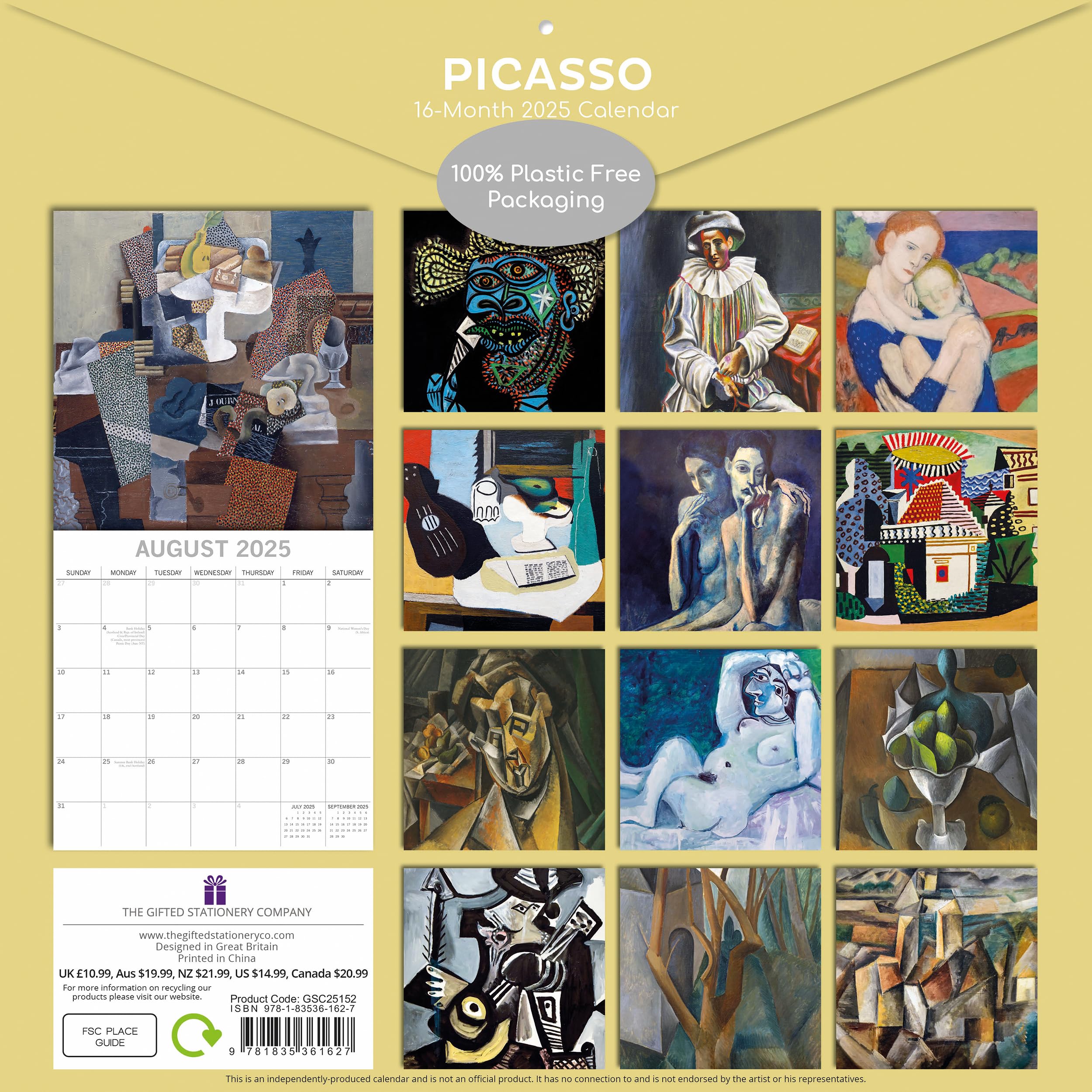 TGSC | Picasso 2025 Calendar 16 Month (Sept 2024-Dec 2025) Family ...