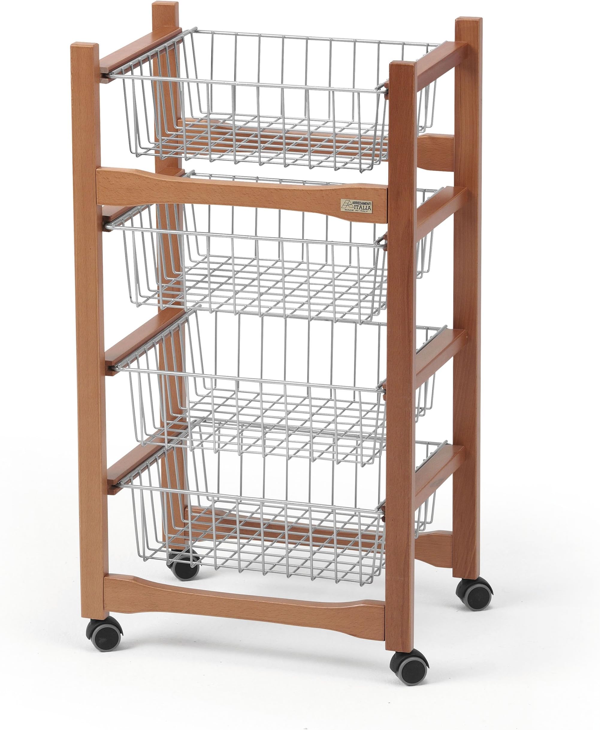 ARREDAMENTIITALIA Arredamenti Italia Küchenwagen Ginger, Holz - 4 Körbe ...