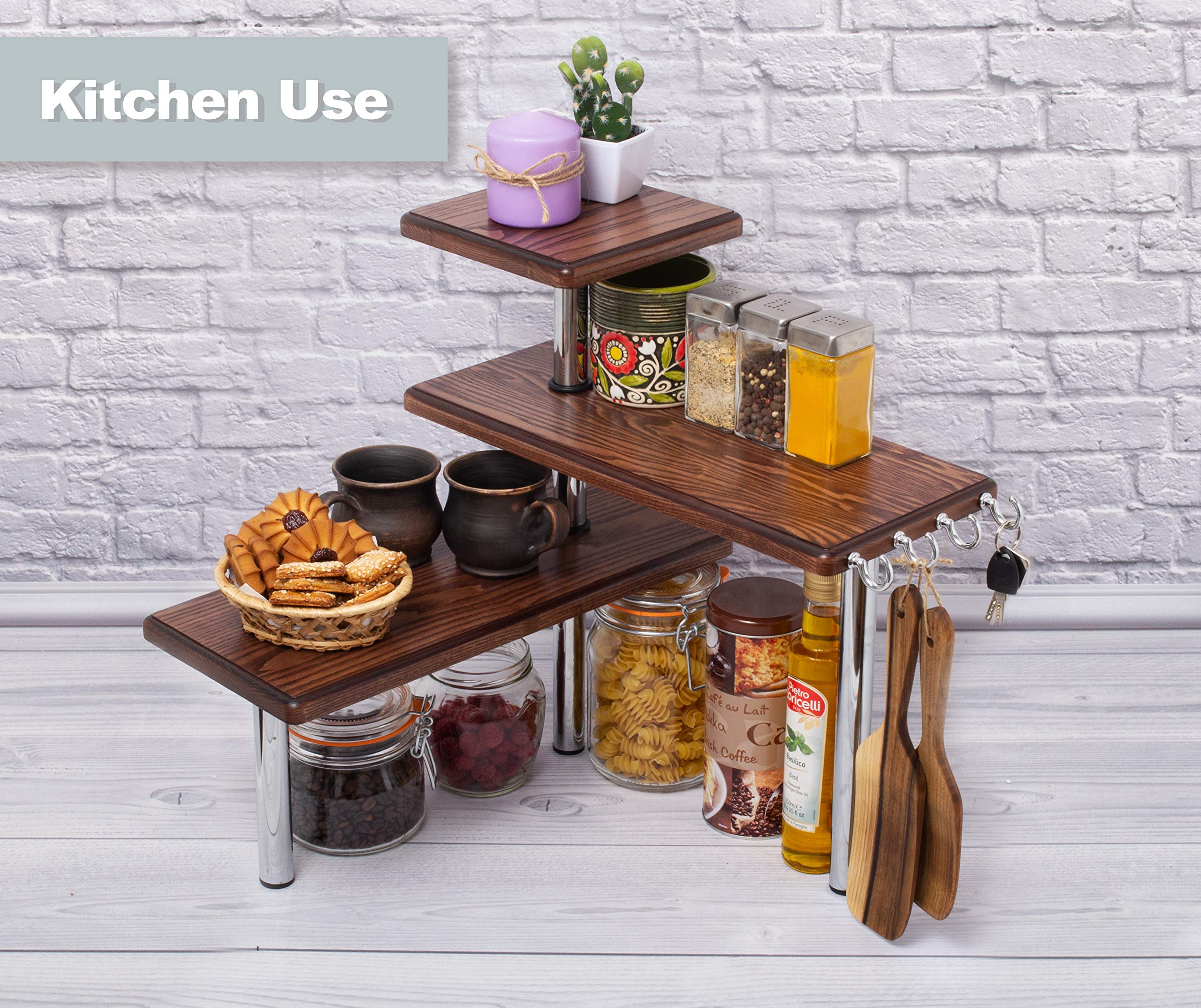 Snapklik.com : TESLYAR Countertop Organizer 3 Tier Corner Desk Shelf ...