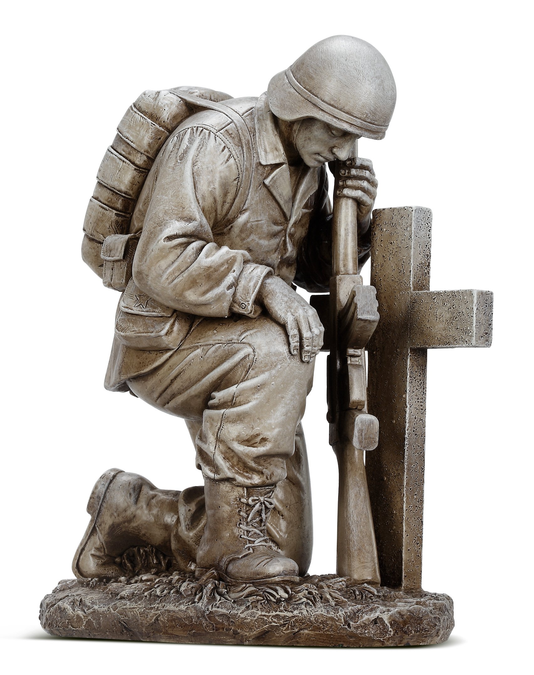Snapklik.com : Napco Garden Antique White Finished Praying Soldier At ...