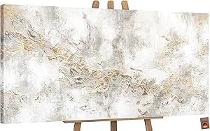 YS-Art Luxus Abstrakt Acryl Gemälde auf Leinwand Geschichte handgemalt Wandbilder Wohnzimmer ...