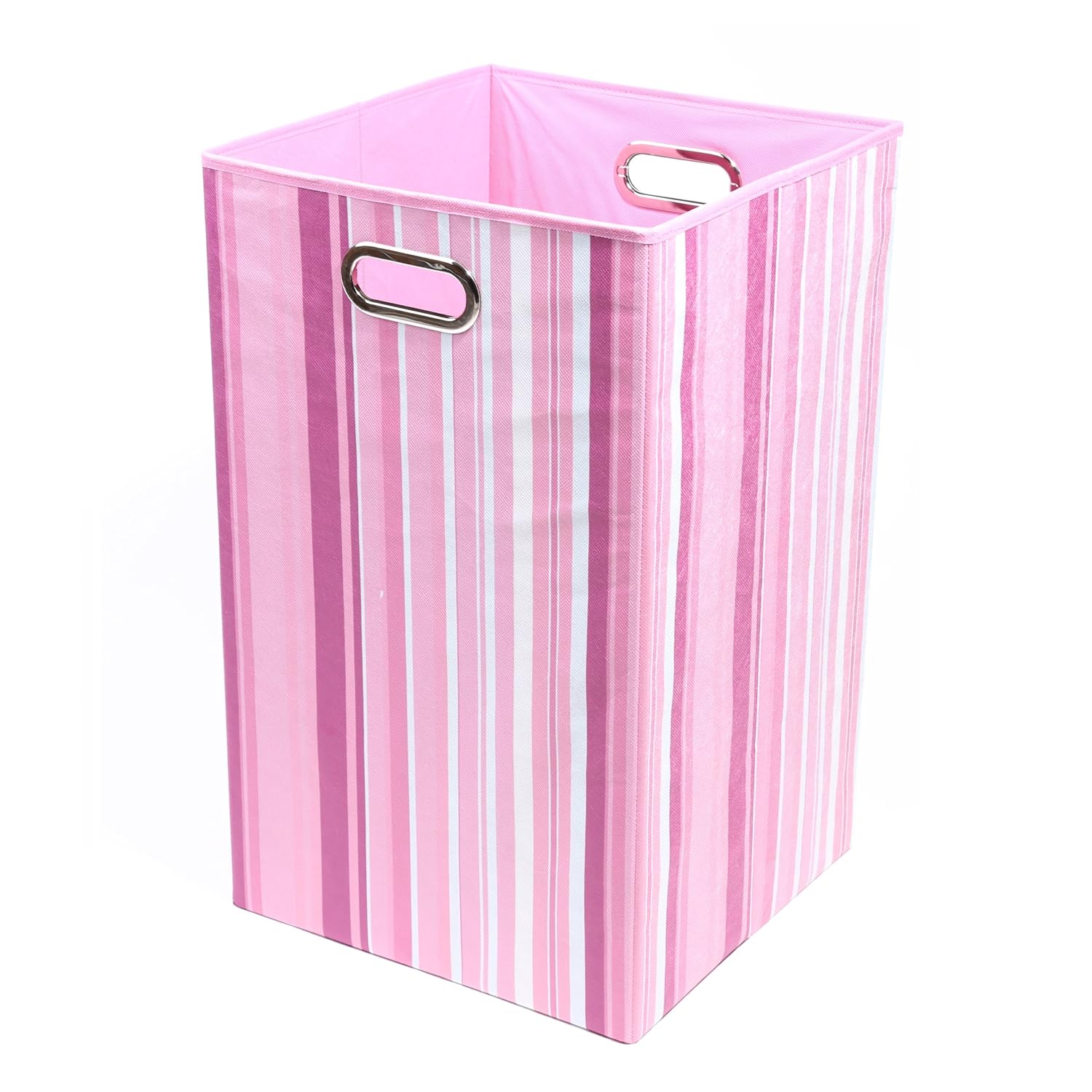 Amazon.com: Modern Littles Folding Laundry Basket, Pink Stripes : Home ...