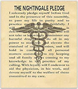 Amazon.com: Wallbuddy Nurse's Pledge Nurse graduation Gift Florence ...