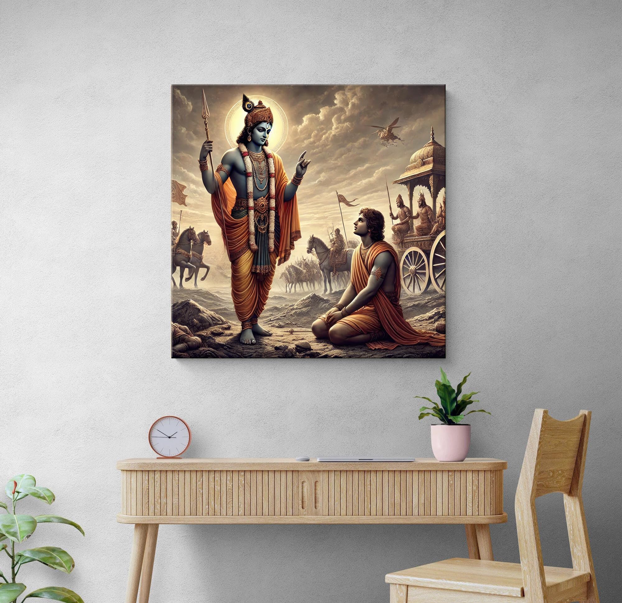 999STORE Krishna Delivering the Bhagavad Gita to Arjuna on the ...