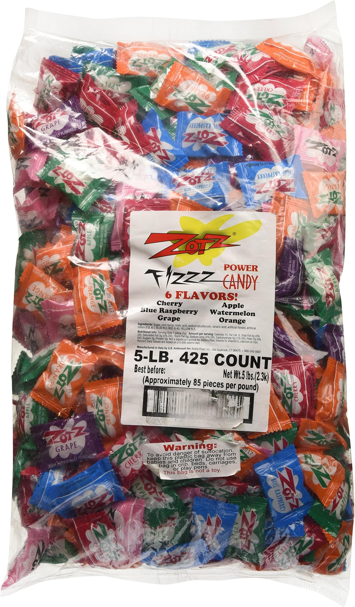 Amazon.com : Zotz Fizz Power Candy Assorted - Fruit Flavored Hard Candy ...