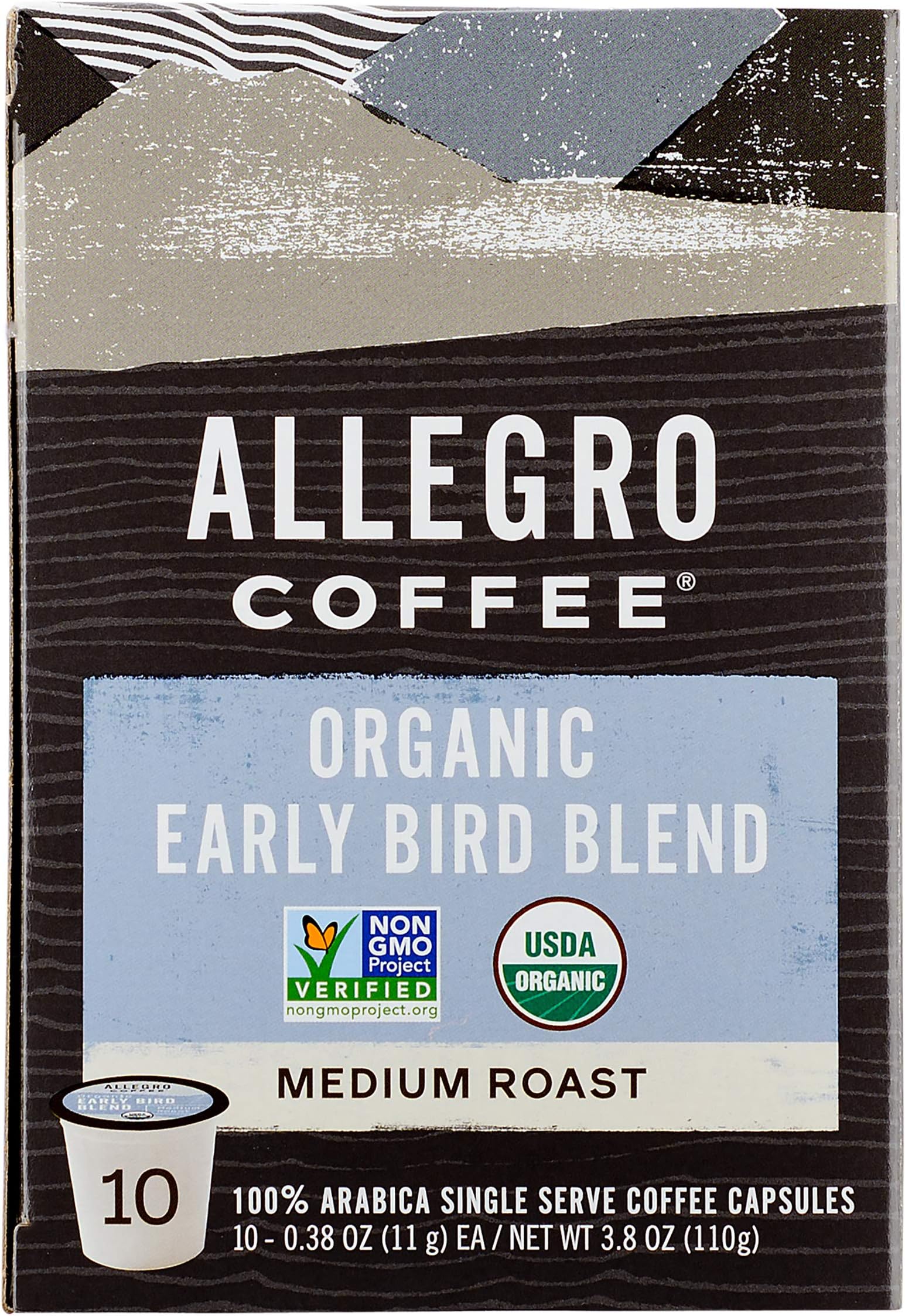 Amazon.com: Allegro Coffee, Coffee Early Bird Blend Pods Organic 10 ...