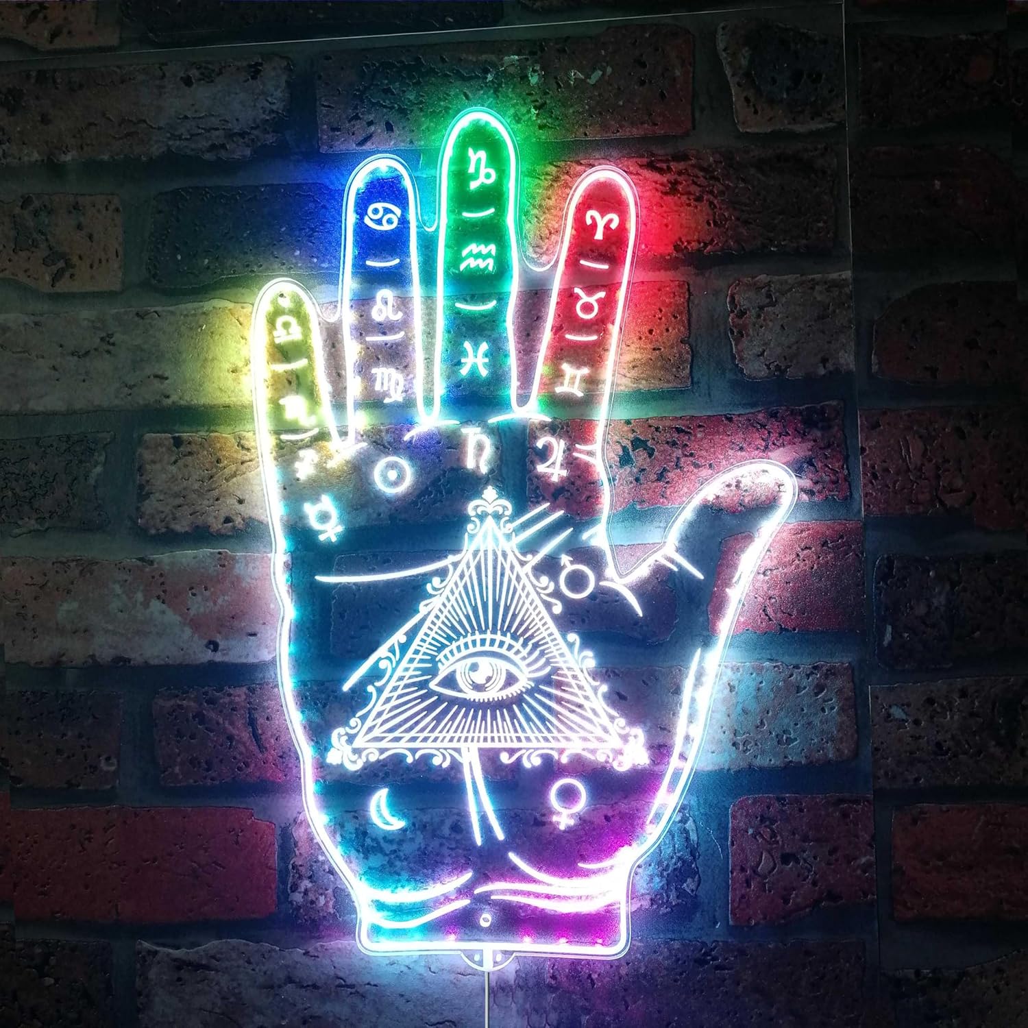 Amazon.com : ADVPRO Palmistry Hand Psychic Magic Eye Alchemy RGB Dynamic Glam LED Sign - Cut-to ...