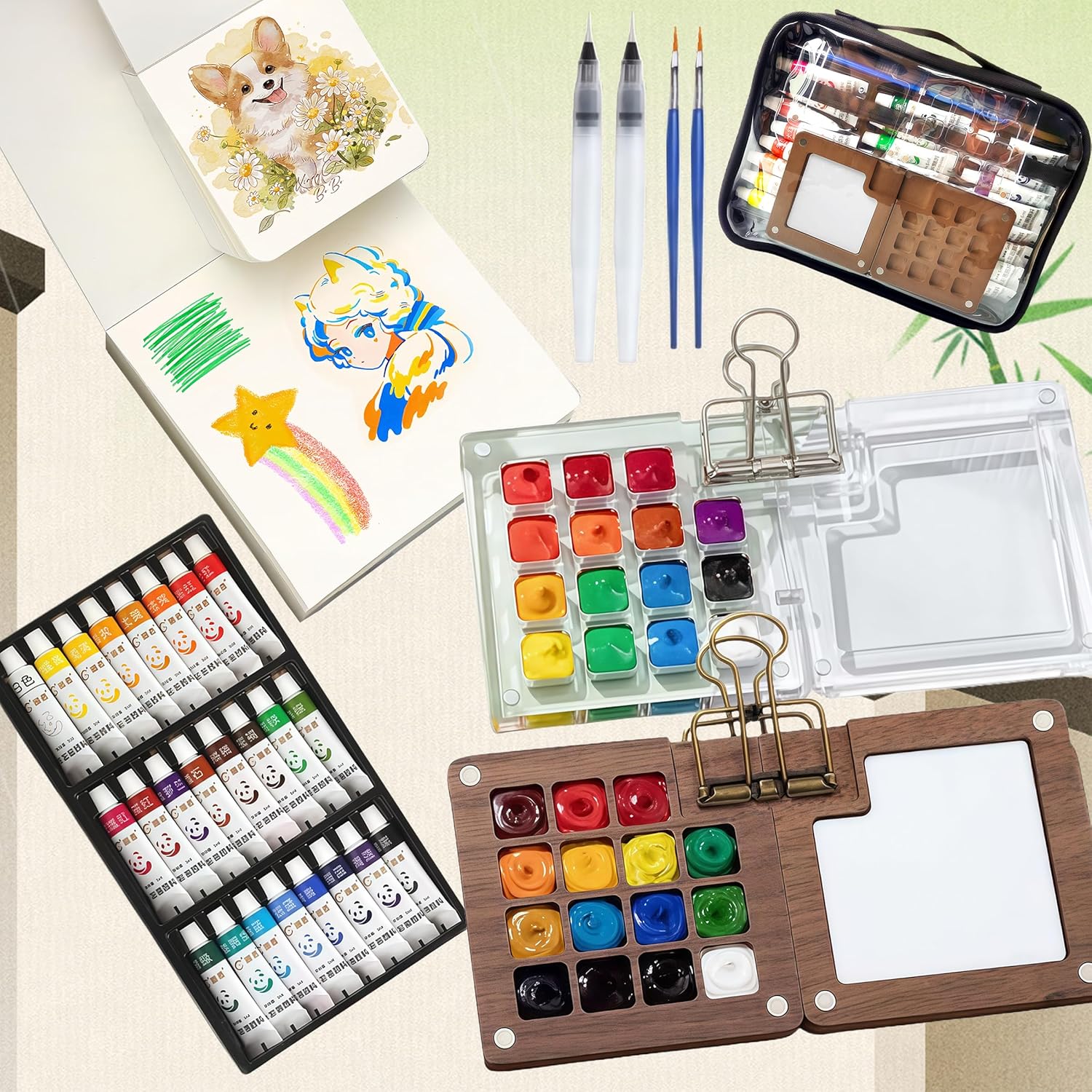 Amazon.com: BAIZHI Mini Watercolor Travel Paint Set, Acrylic Painting ...