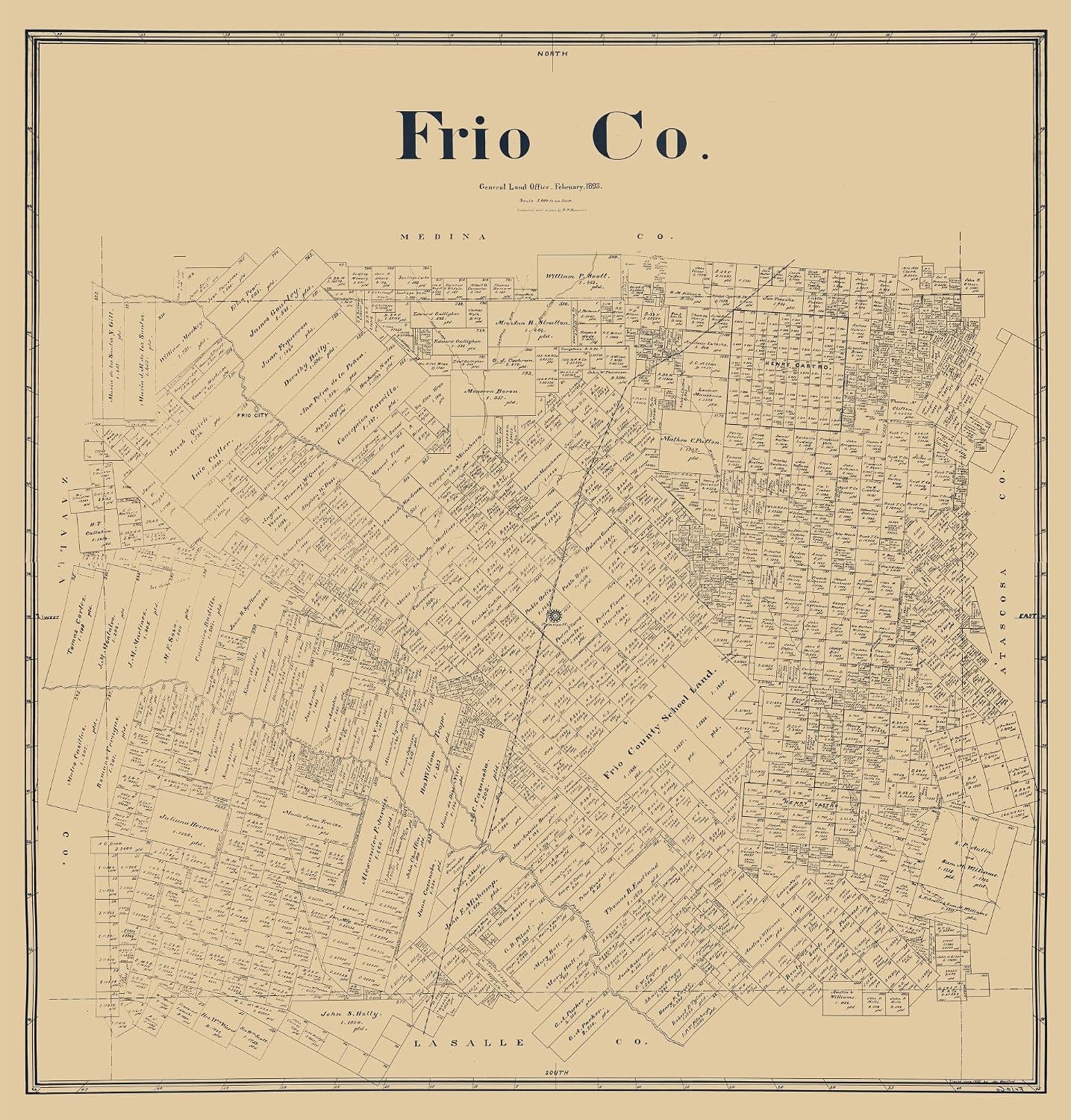 Amazon.com: MAPS OF THE PAST Historic County Map - Frio County Texas ...