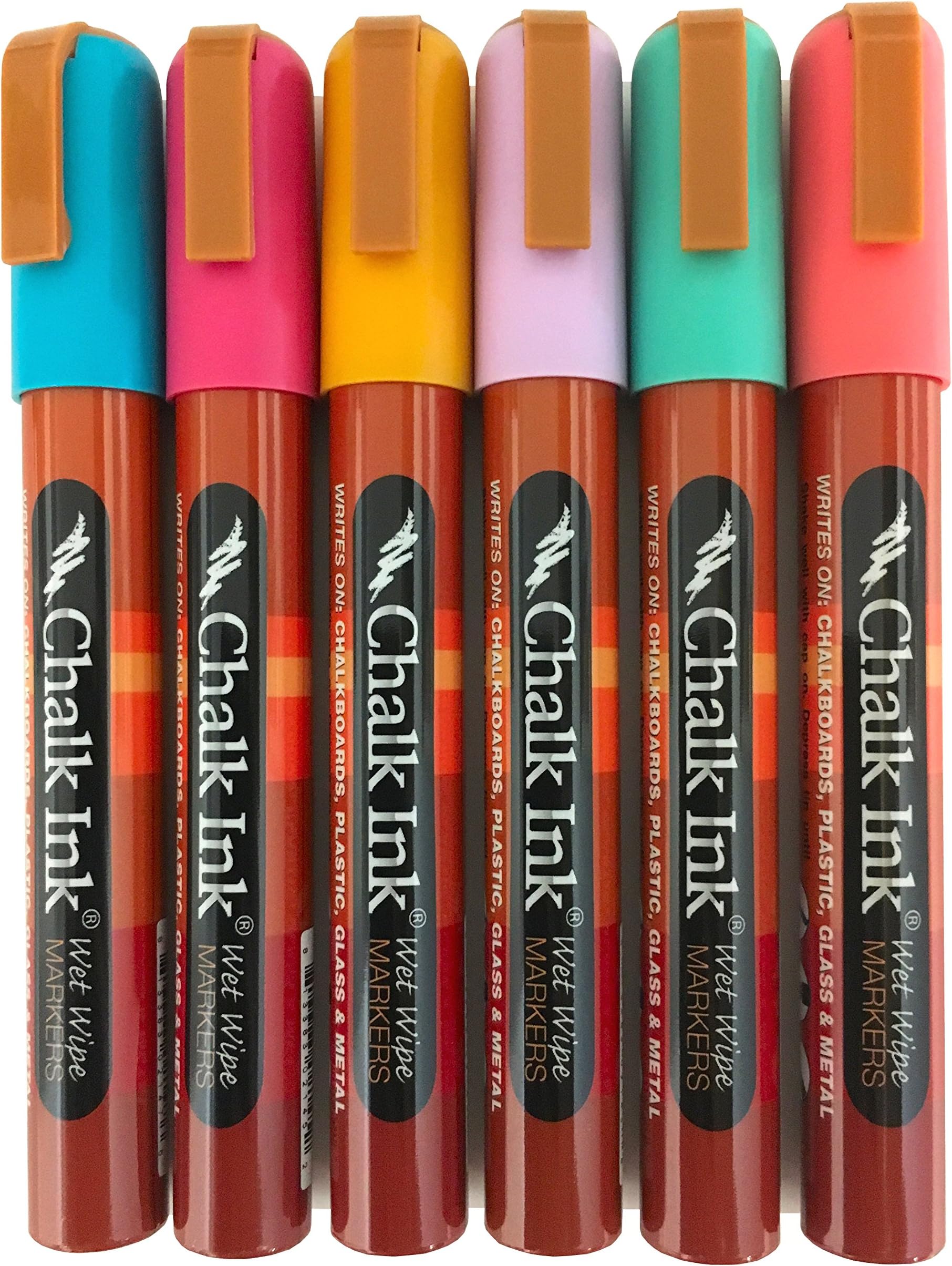 Amazon.com: Chalk Ink® 6mm Rainbow 8 Pack Wet Wipe Chalk Markers : Arts ...