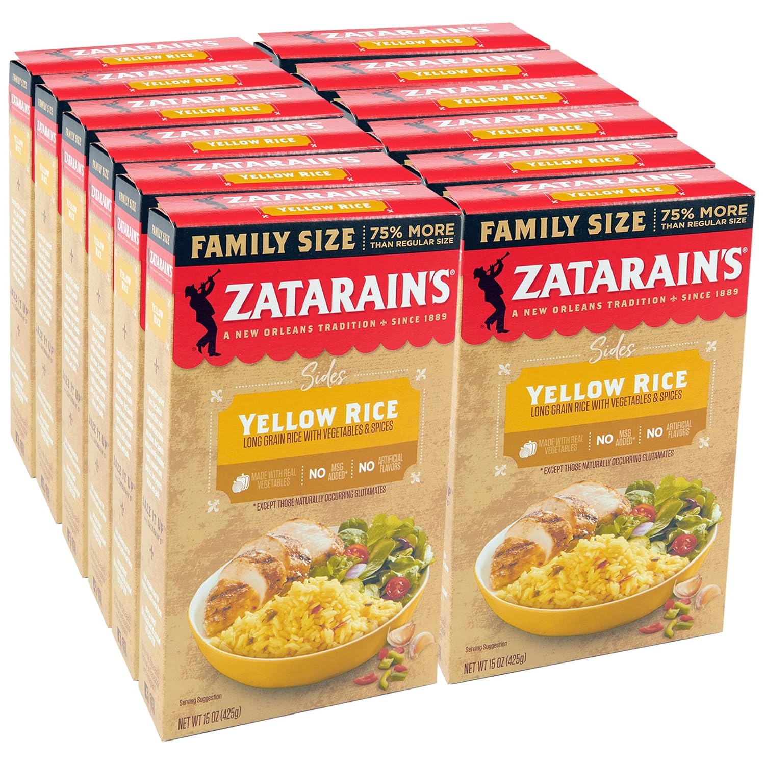 Amazon.com: Zatarain's Family Size Yellow Rice, 15 oz (Pack of 12)