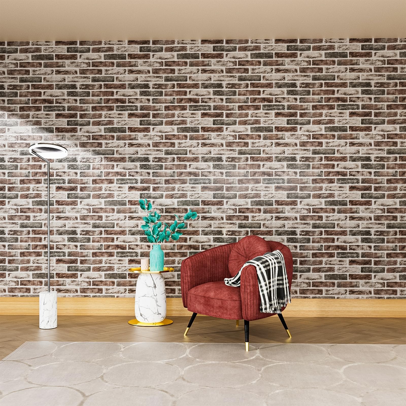 Faux Brick Tile 10 Pcs | 3D Red Brick Peel And Stick Wall Tile, Faux