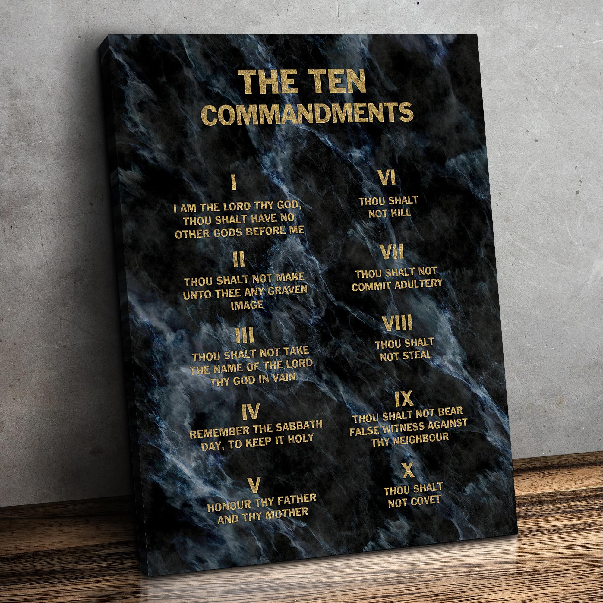 Amazon.com: CP CANVASPATH The Ten Commandments(Black Texture) Giclee ...